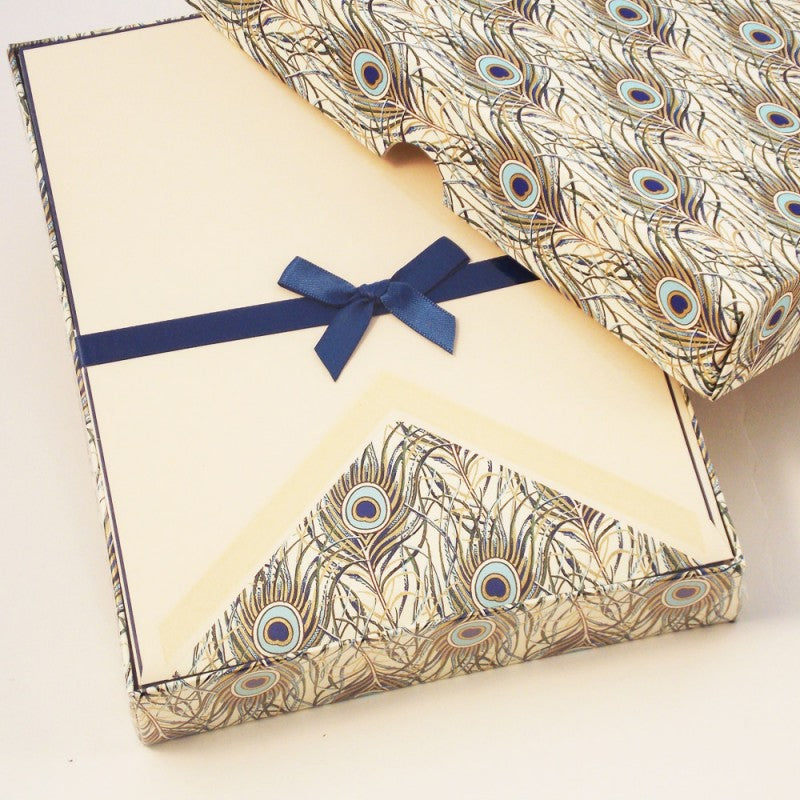 Peacock Feather Florentine Writing Paper – LetterSeals.com