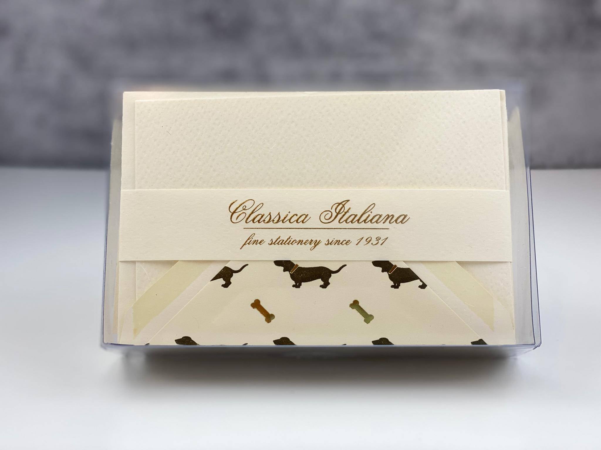 Dog + Bone Note Cards | Rossi 1931 Italian Stationery | LetterSeals.com