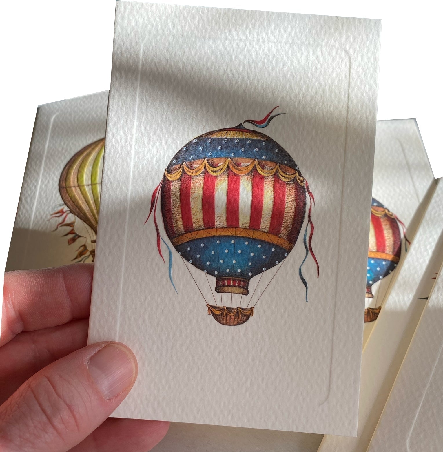 Hot Air Balloon Note Card Set, Four Designs | Rossi 1931 Italian Stati ...