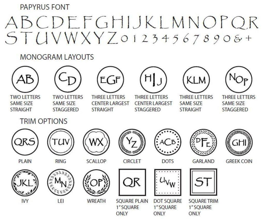 Papyrus Monogram Wax Seal Stamp – LetterSeals.com