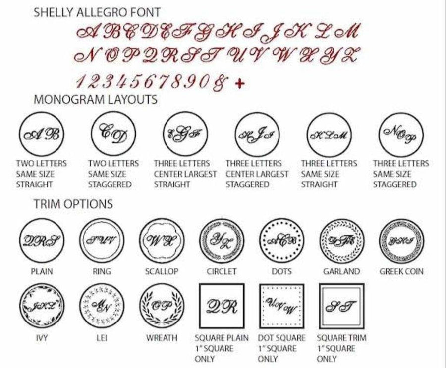 Shelly Allegro Monogram Wax Seal Stamp – LetterSeals.com